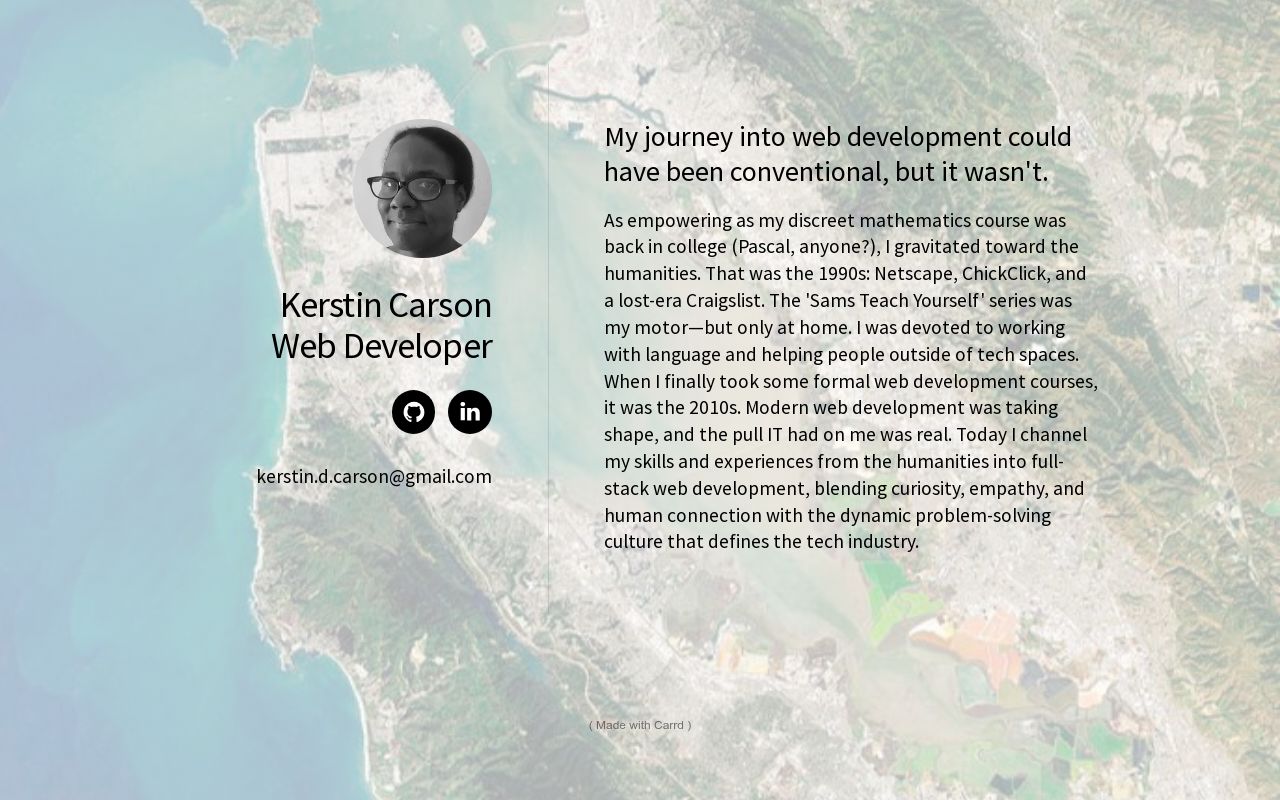 Kerstin Carson, Web Developer